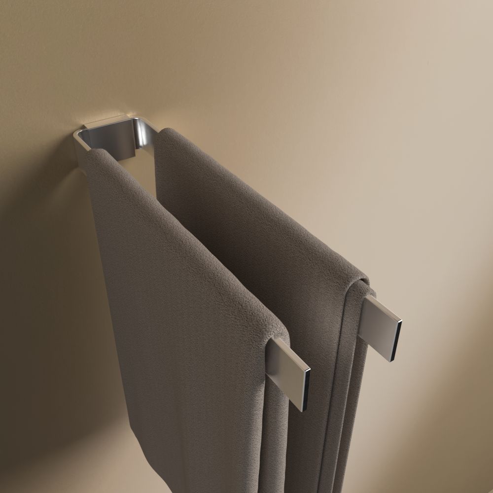 Handtuchhalter zweiarmig Silber von Designfabrik Hamburg